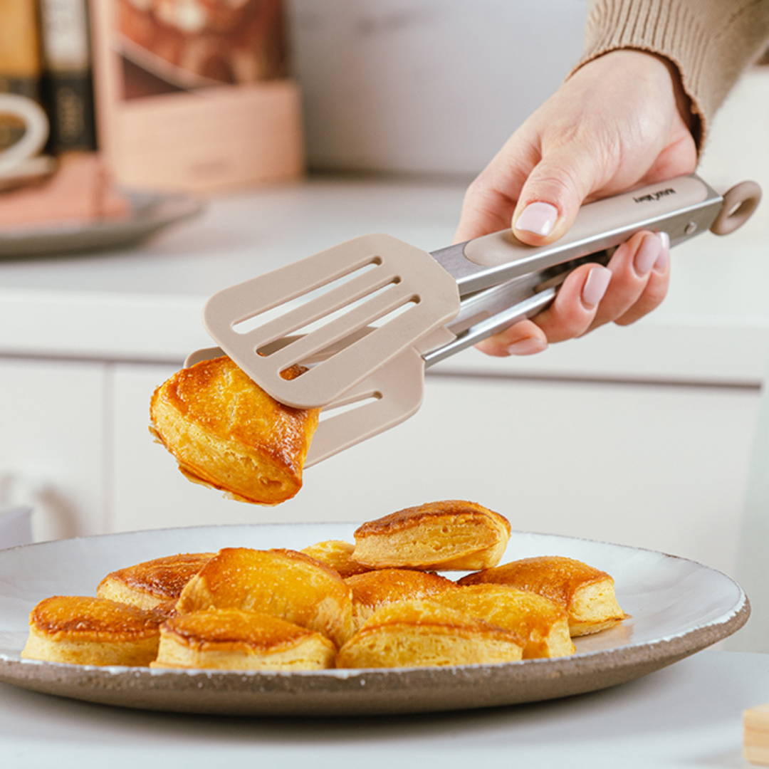 Silicone food tongs “Misty” 26cm – Titanium