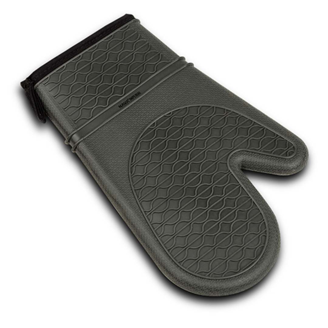 Silicone oven mitten “Imperial” with fabric inside 30cm – Titanium